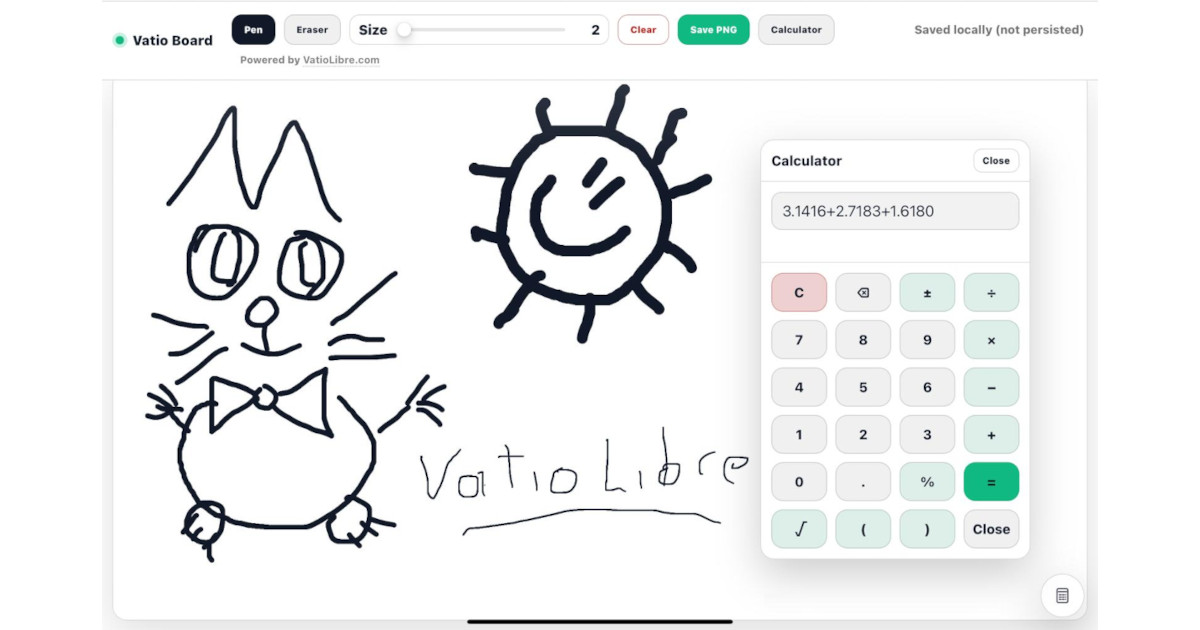 Vatio Board – Free Drawing Board + Calculator (Tesla-Friendly)